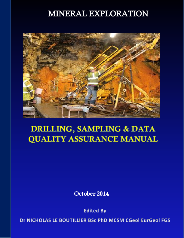 (PDF) MINERAL EXPLORATION: DRILLING, SAMPLING AND DATA QUALITY ASSURANCE MANUAL