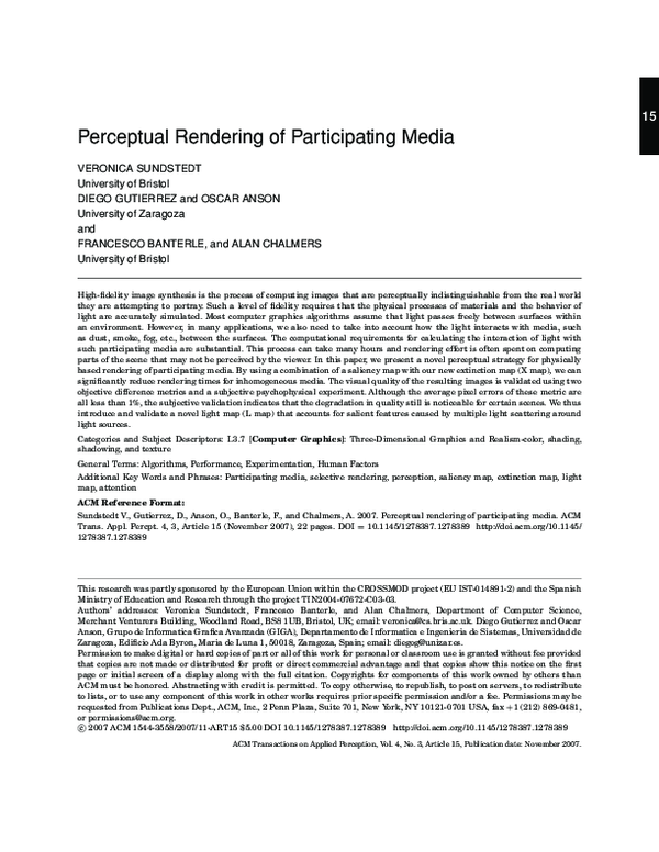 (PDF) Perceptual rendering of participating media