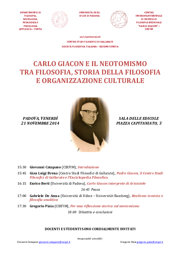 (PDF) Carlo Giacon e il neotomismo tra filosofia, storia della ...