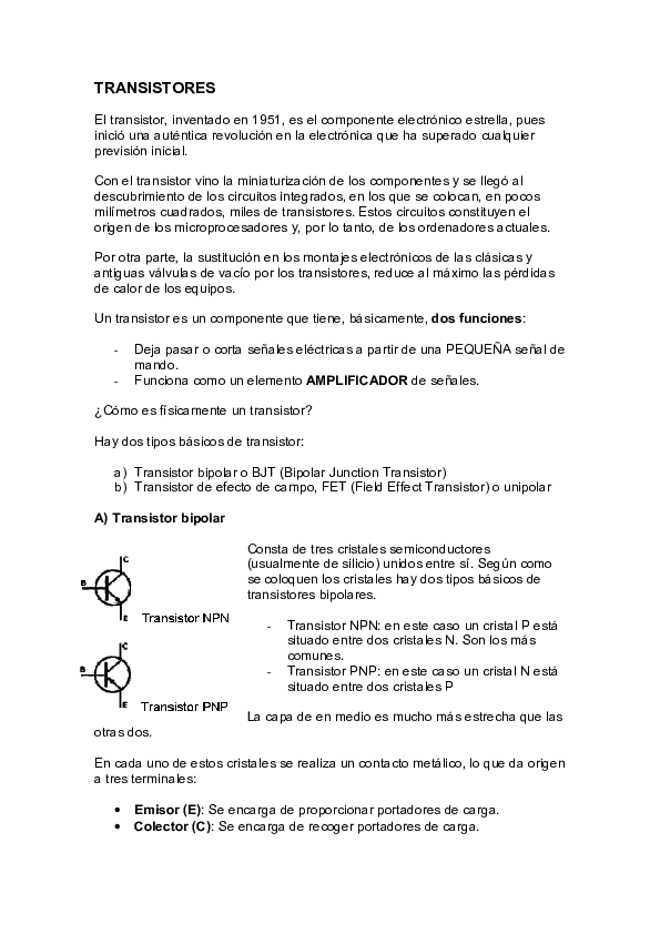 (PDF) TRANSISTORES