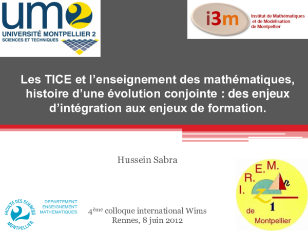 (PDF) Les TICE et l’enseignement des mathématiques, histoire d’une ...