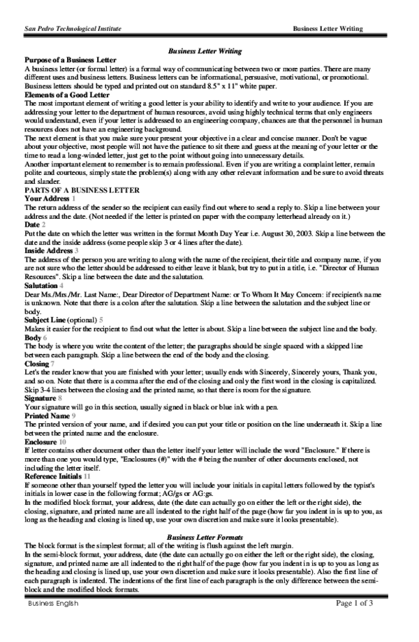 (DOC) Hand-out-business letter writing (concise version)