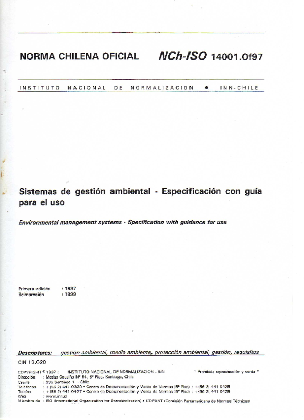 (PDF) Sistema de gesti n ambiental ISO-14001