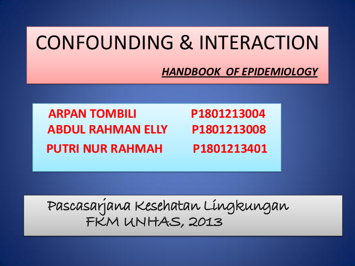 (PPT) Confounding dan Interaction Variable