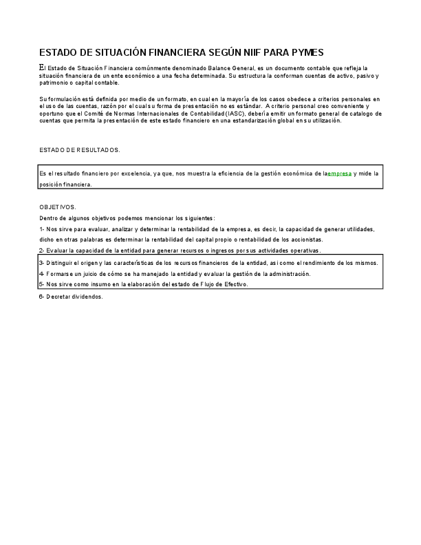(DOC) ESTADO DE SITUACIÓN FINANCIERA SEGÚN NIIF PARA PYMES