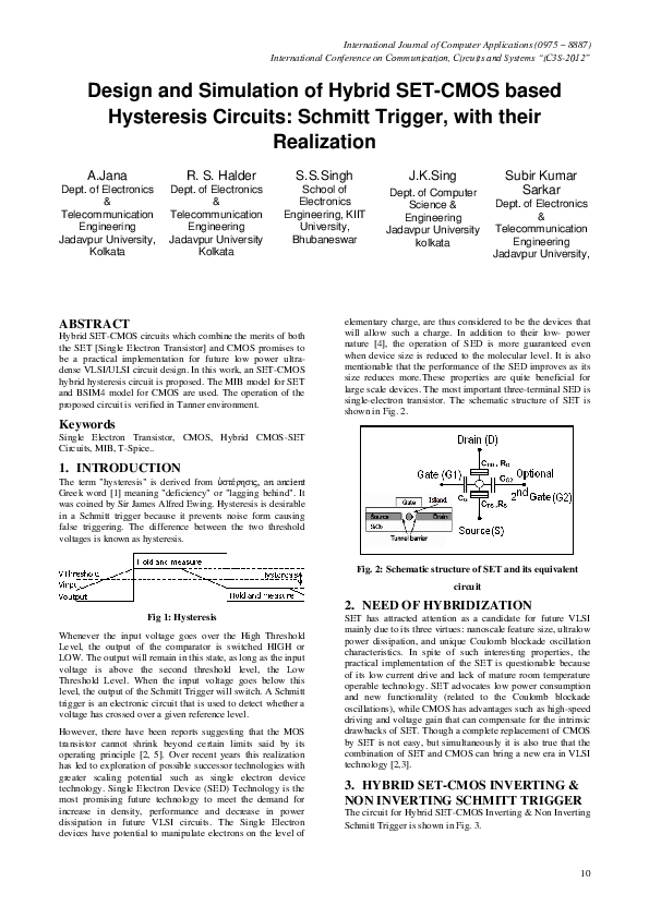 Pdf Design And Simulation Of Hybrid Set Cmos Based Hysteresis 9843