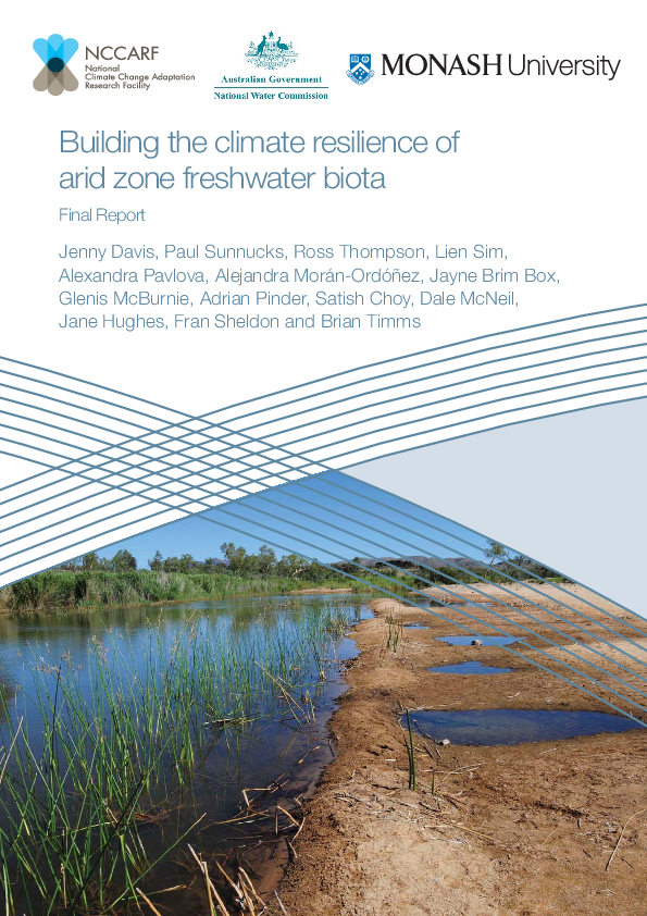(PDF) Building the climate resilience of arid zone freshwater biota.