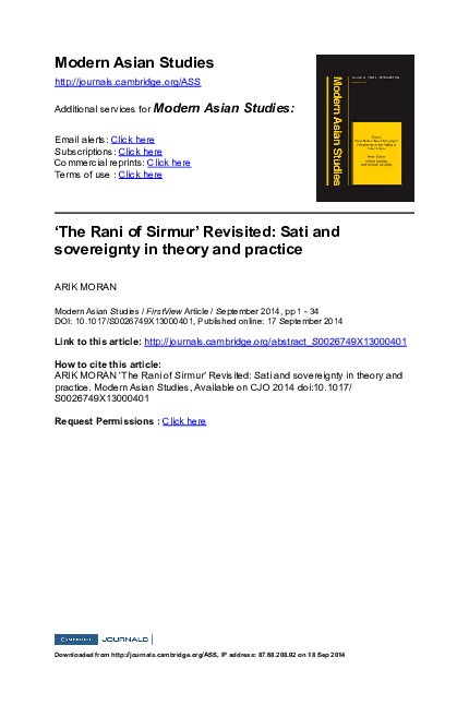 (PDF) 'The Rani of Sirmur' Revisited