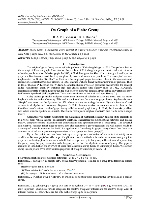 (PDF) On Graph of a Finite Group