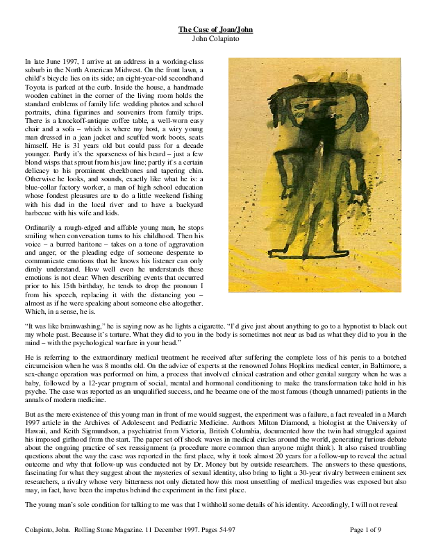 (PDF) The Case of John / Joan