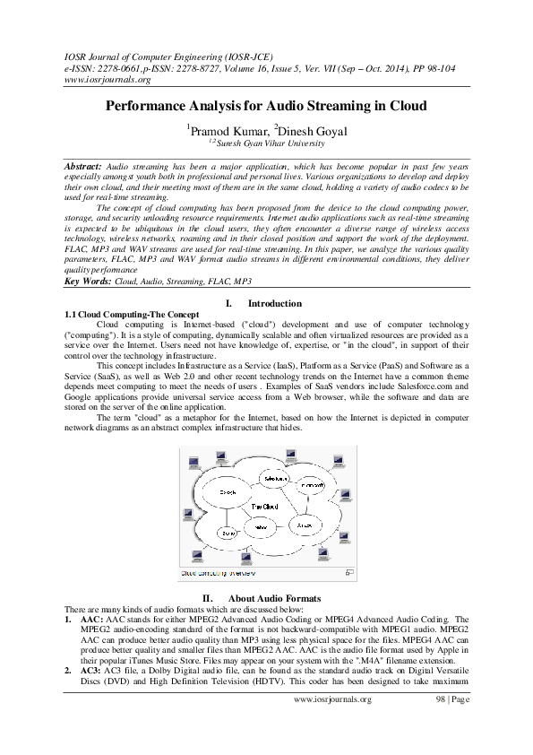 (PDF) Performance Analysis for Audio Streaming in Cloud