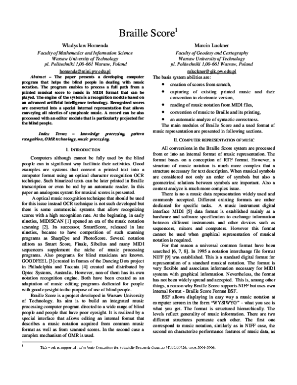 (PDF) Braille Score