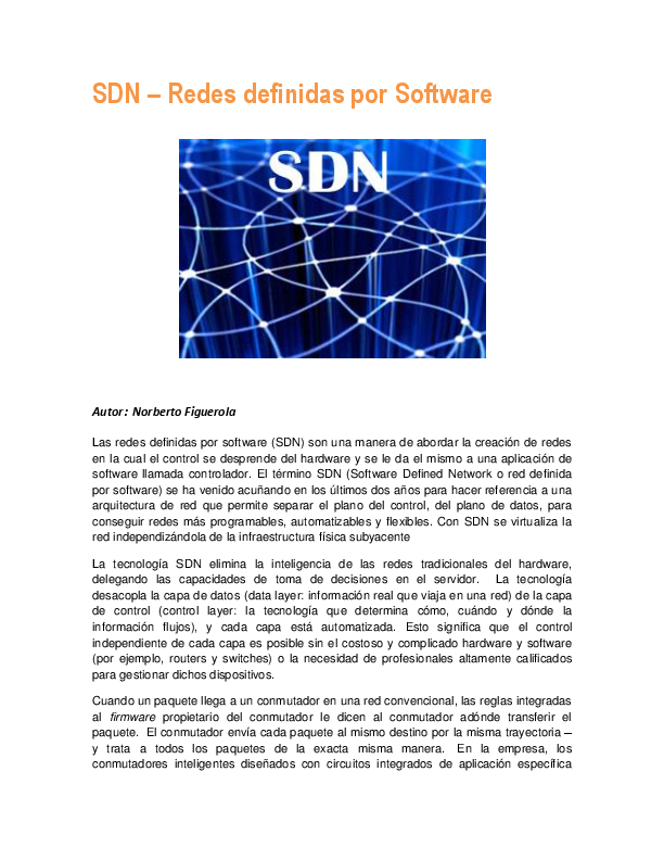 (PDF) SDN – Redes definidas por Software