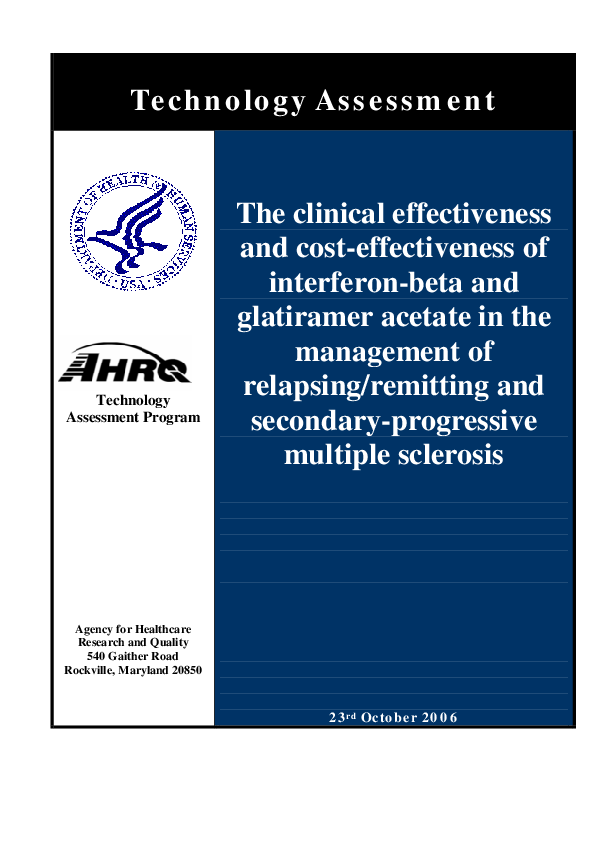 (PDF) The clinical effectiveness and cost-effectiveness of interferon-beta and glatiramer ...