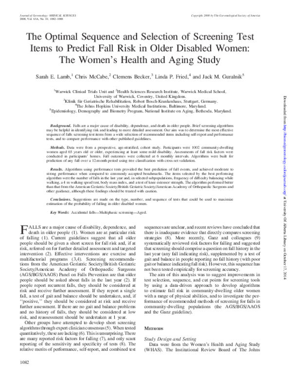 (PDF) The Optimal Sequence and Selection of Screening Test Items to ...