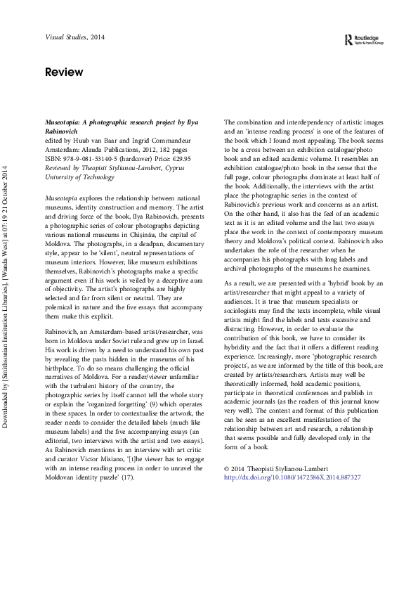 (PDF) Museotopia: A photographic research project by Ilya Rabinovich ...