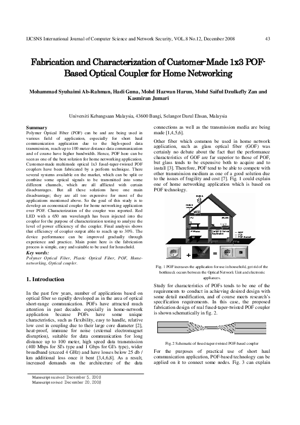 (PDF) Fabrication and Characterization of Customer-Made 1x3 POF- Based ...
