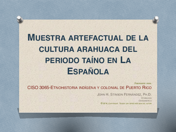 (PDF) PRESENTACIÓN-Muestra artefactual de la cultura arahuaca del ...