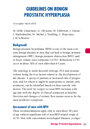 (PDF) 21 Benign Prostate Hyperplasia GUIDELINEs ON BENIGN PROsTATIC HYPERPLAsIA Background