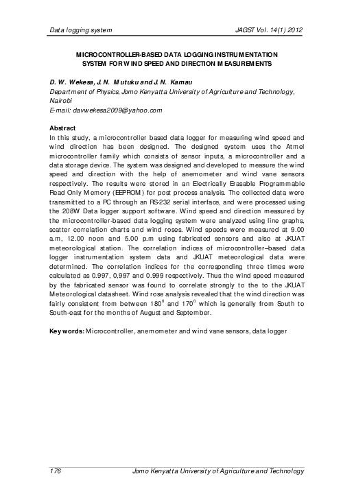 (PDF) Microcontroller-based data logging instrumentation system for wind speed and direction ...