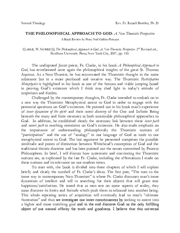 (PDF) Book Review "The Philosophical Approach to God"