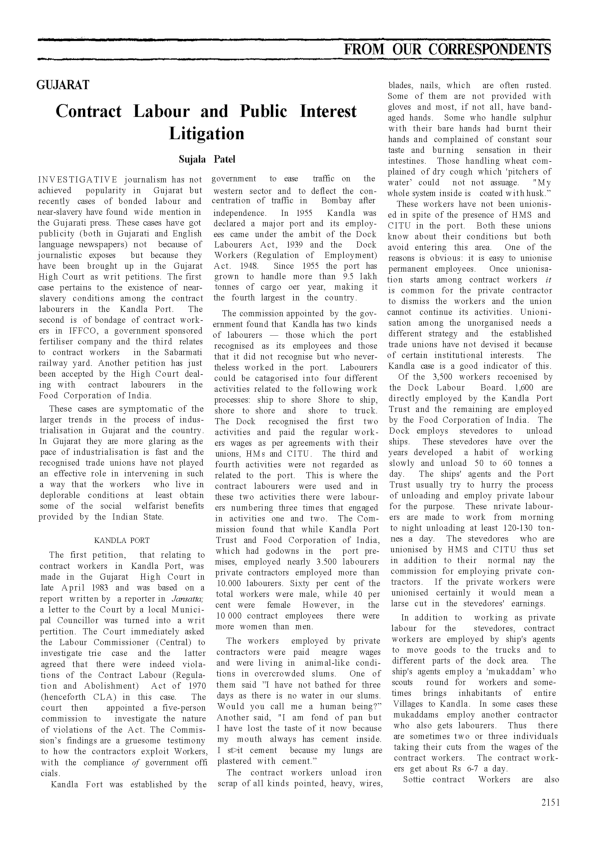 (PDF) Contract Labour and Public Interest Litigation