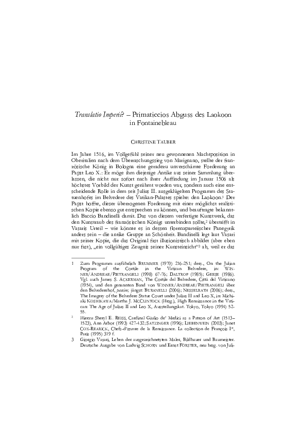 (PDF) Translatio Imperii? – Primaticcios Abguß des Laokoon in ...