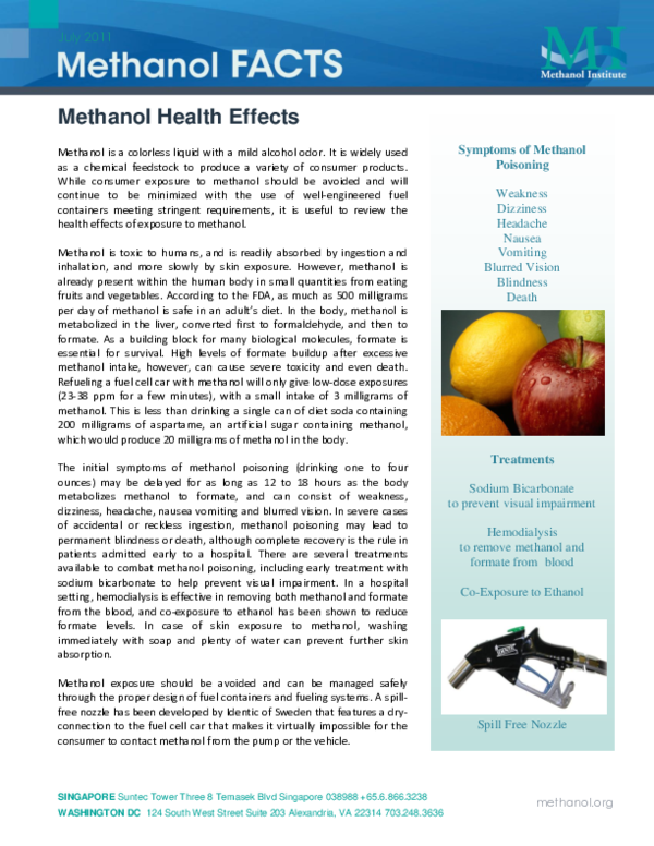 (PDF) Methanol Health Effects Symptoms of Methanol Poisoning Weakness ...