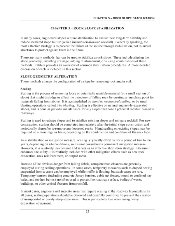 (PDF) CHAPTER 5 – ROCK SLOPE STABILIZATION