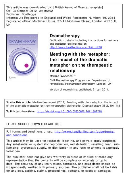 (PDF) Meeting with the metaphor: the impact of the dramatic metaphor on ...