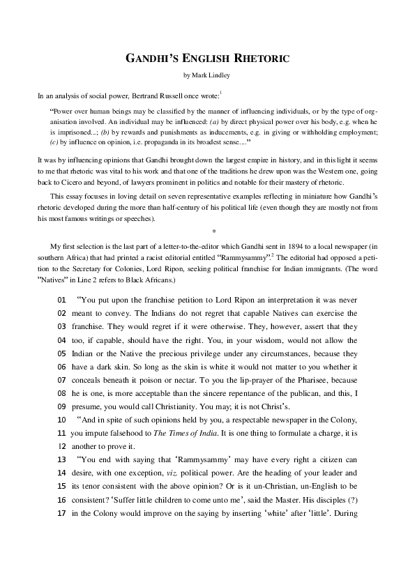 (PDF) Gandhi’s rhetoric