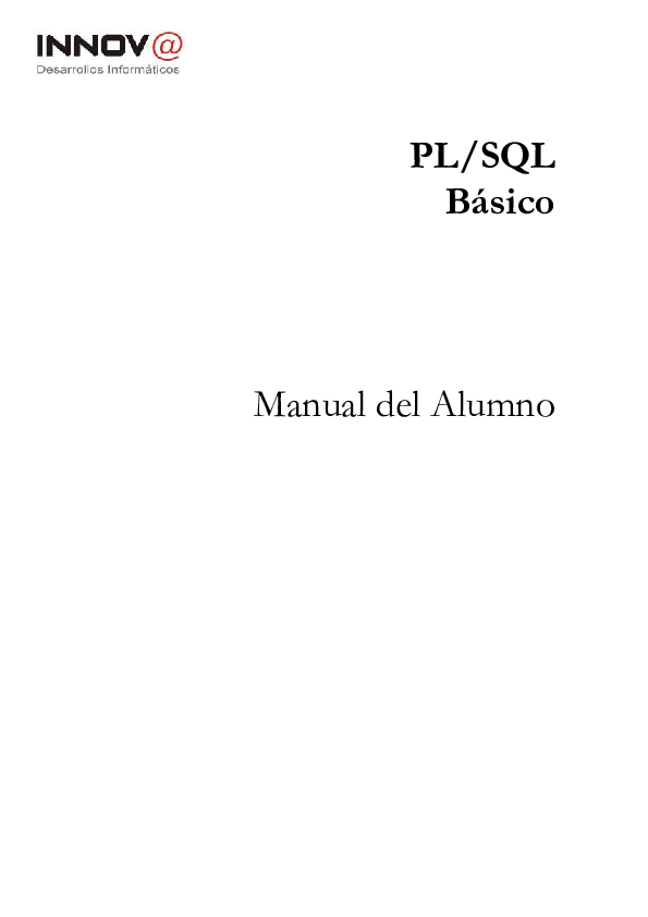 (PDF) PL/SQL Básico Manual del Alumno