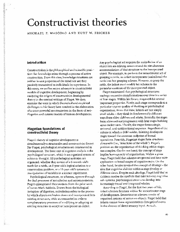 (PDF) Constructivist Theories