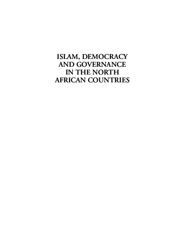 (PDF) Islam, Democracy and Governance in North African Countries