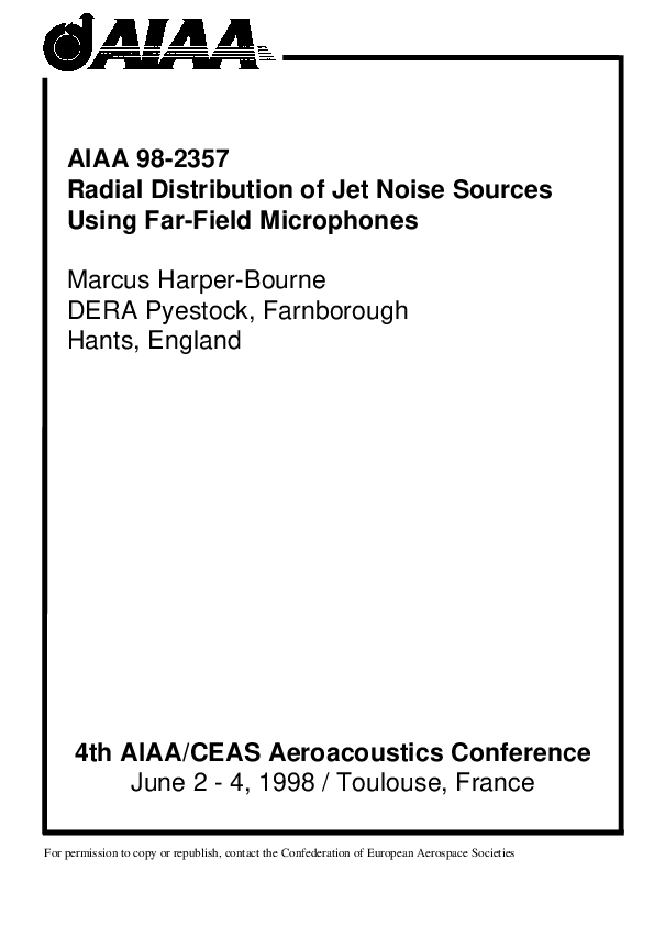 (PDF) Measuring the Radial Distribution of Jet Noise Sources using Far-field Microphones