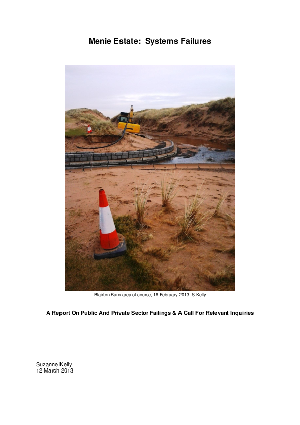 (DOC) Menie Estate Report Systems Failures final version 12 March 2013