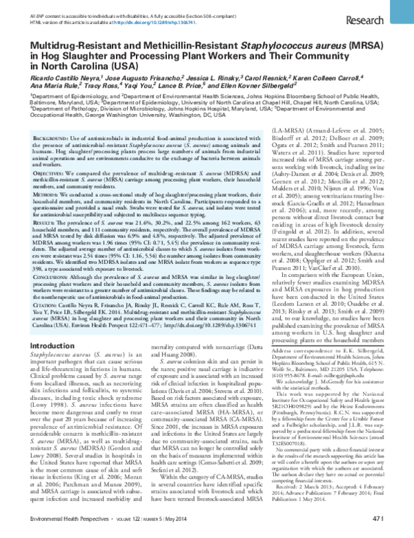 (PDF) Multidrug-Resistant and Methicillin-Resistant Staphylococcus aureus (MRSA) in Hog ...