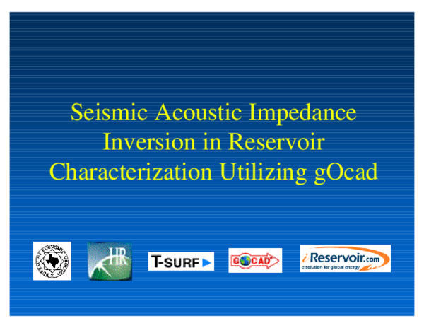 (PDF) Seismic Acoustic Impedance Inversion in Reservoir ...