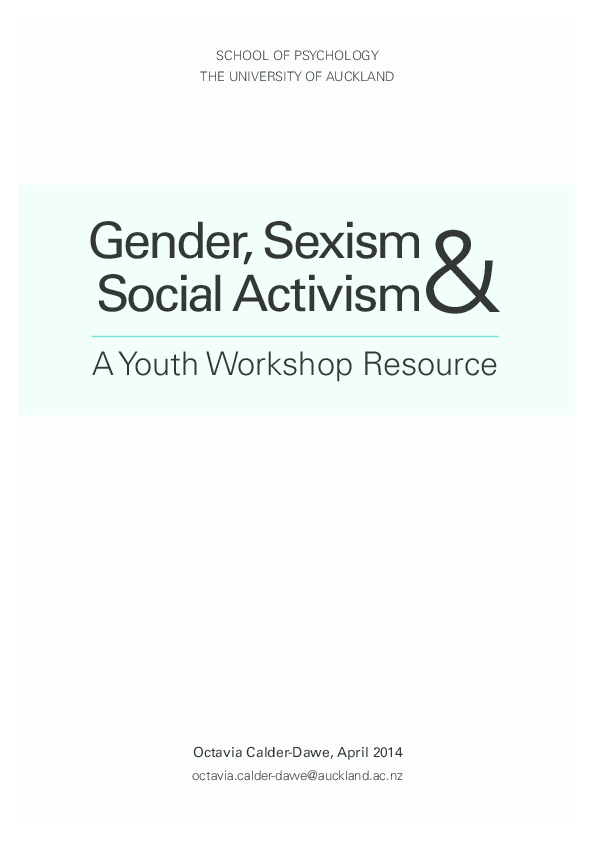 Gender, Sexism and Social Activism: A Youth Workshop Resource
