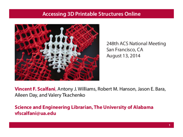 (PDF) Accessing 3D printable chemical structures online