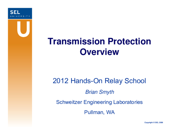 (PDF) Transmission Protection Overview 2012 Hands-On Relay School