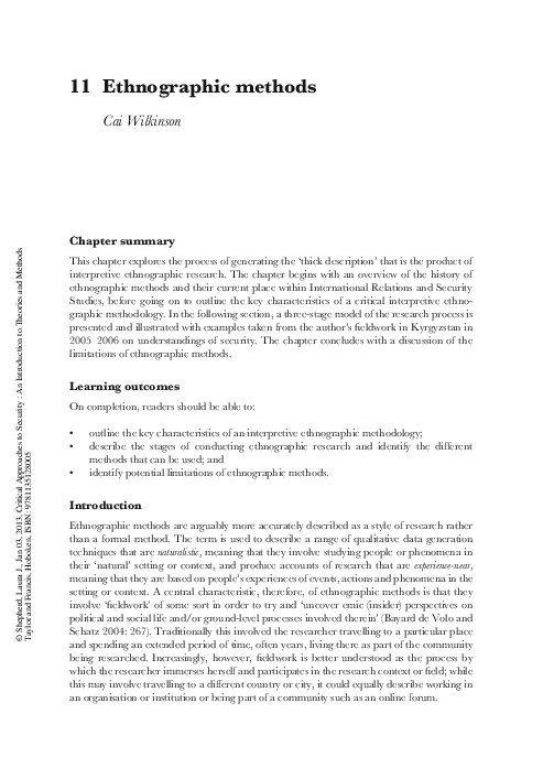 Ethnographic methods