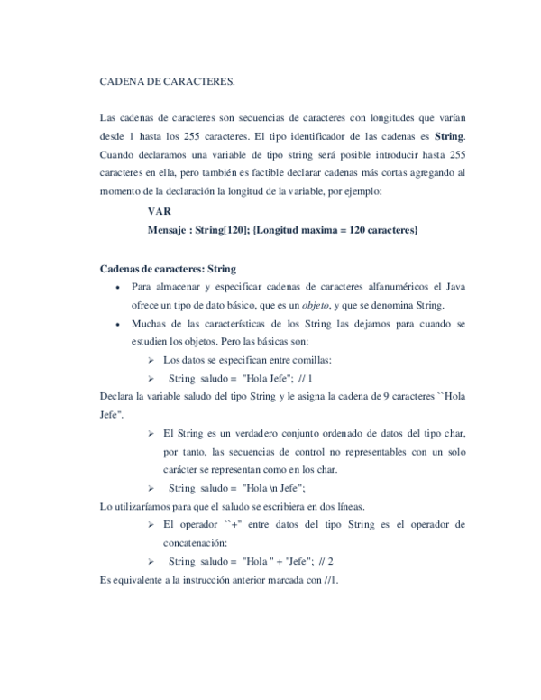 (DOC) CADENA DE CARACTERES