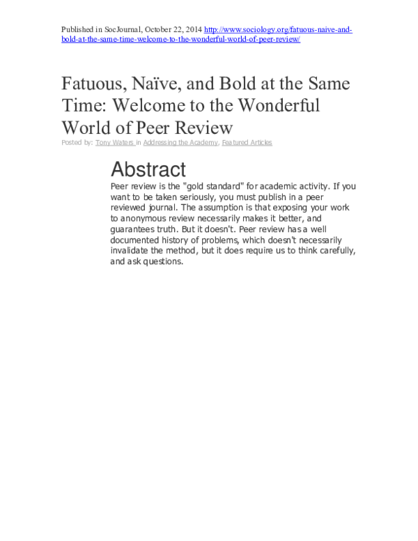 (DOC) Fatuous, Naïve, and Bold at the Same Time: Welcome to the ...