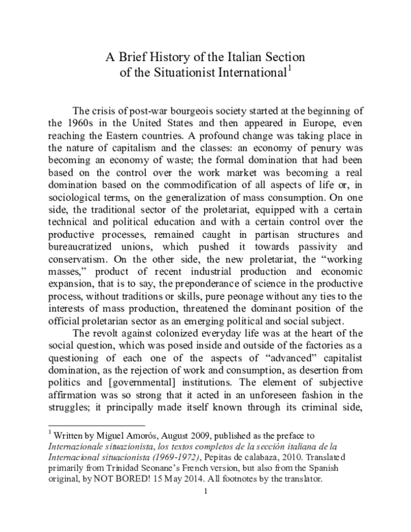 (PDF) A Brief History of the Italian Section of the Situationist ...