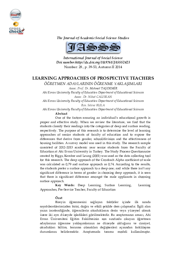 (PDF) Learning Approaches of Prospective Teachers.