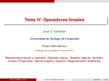 (PDF) Tema IV: Operadores lineales