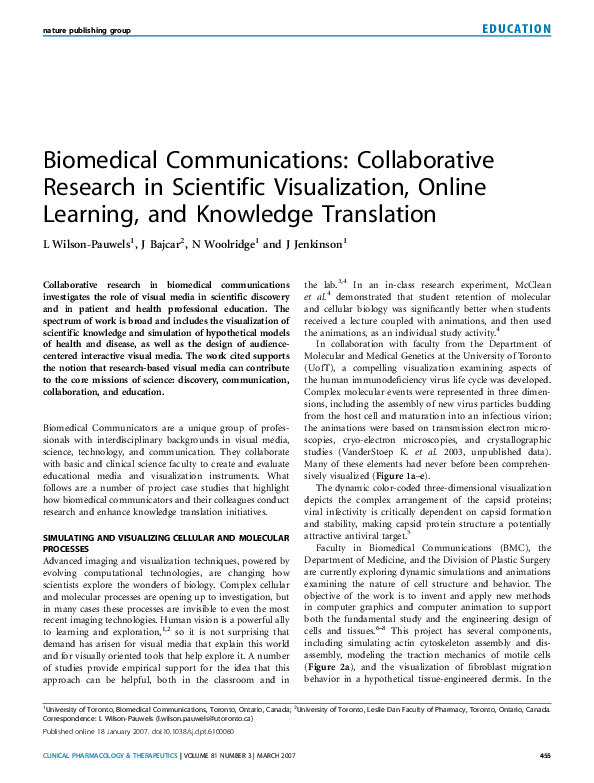 (PDF) Biomedical Communication Collaborative Research in Scientific ...