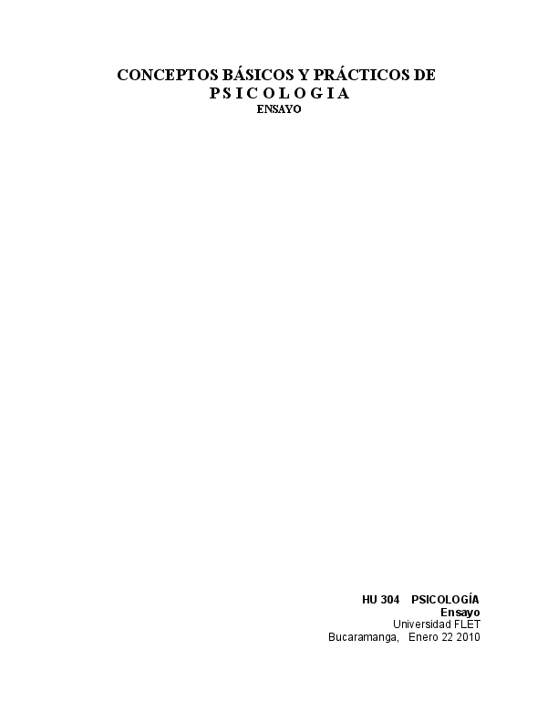 (DOC) Ensayo Conceptos Basicos de Psicologia