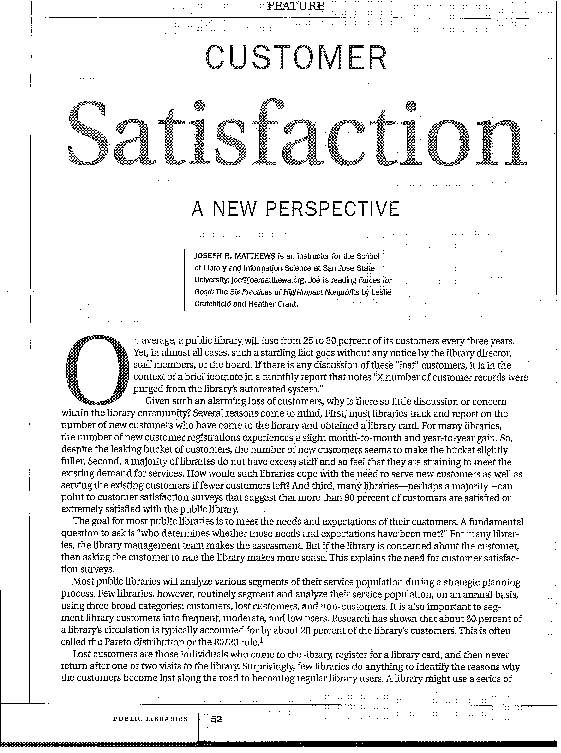 (PDF) Customer Satisfaction: A New Perspective